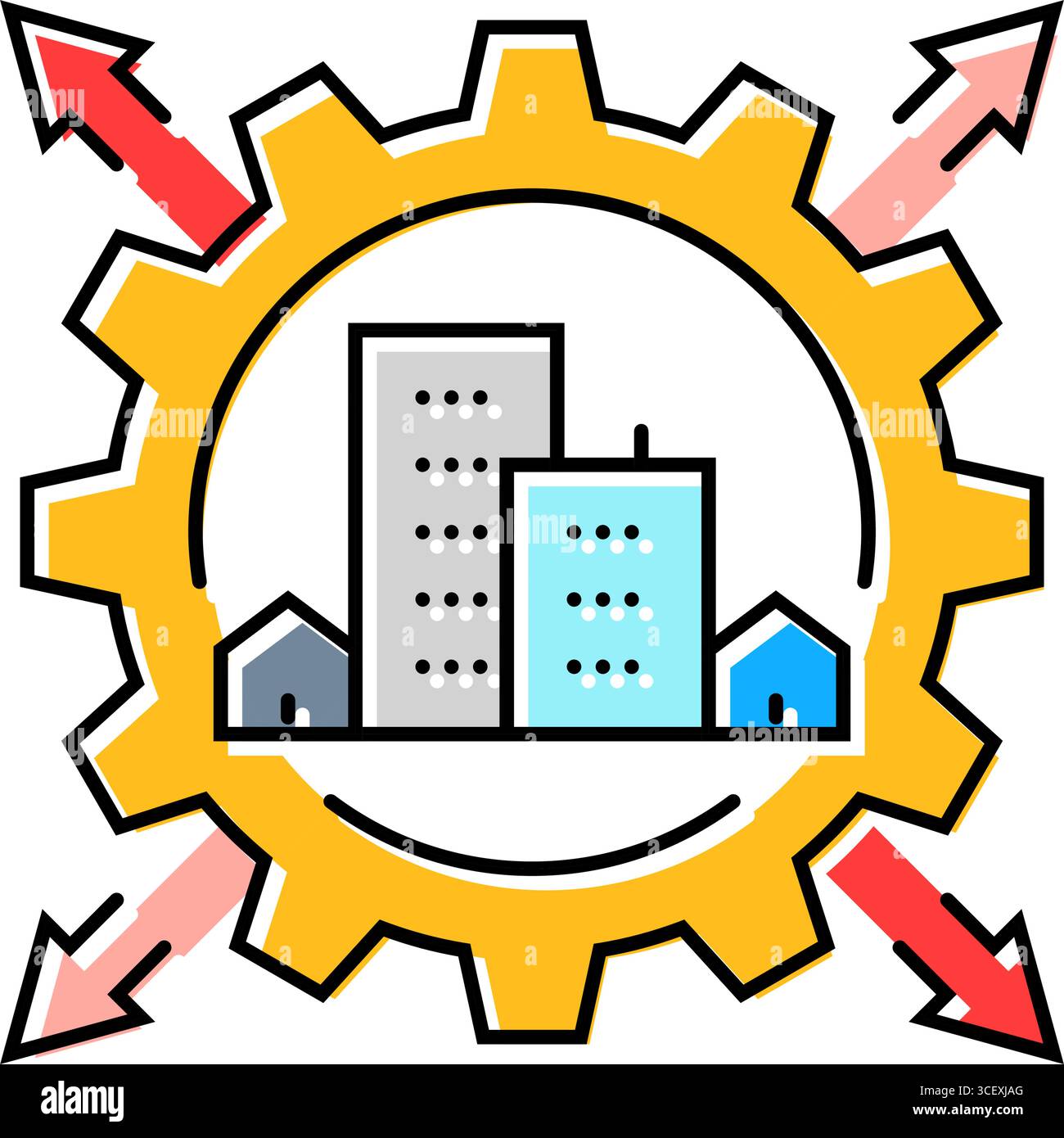 infrastructure expansion color icon vector illustration Stock Vector ...