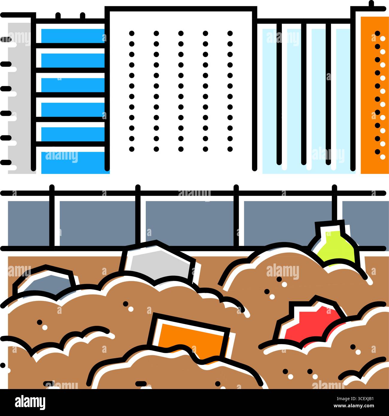 toxic metals e waste affecting urban environments color icon vector ...