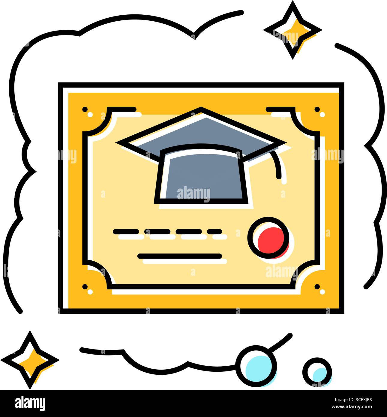 getting degree dream color icon vector illustration Stock Vector Image ...