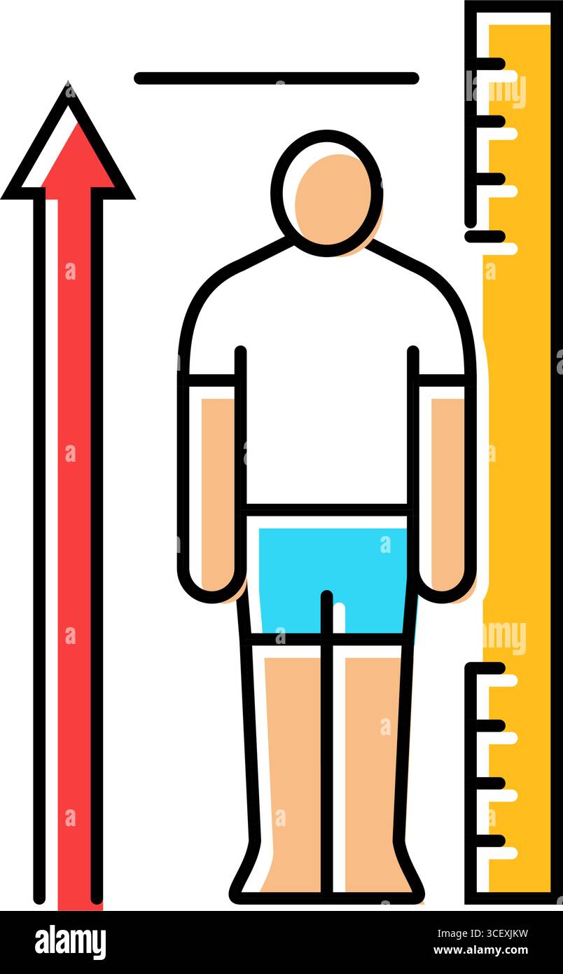 Growth Spurts Adolescence Puberty Color Icon Vector Illustration Stock