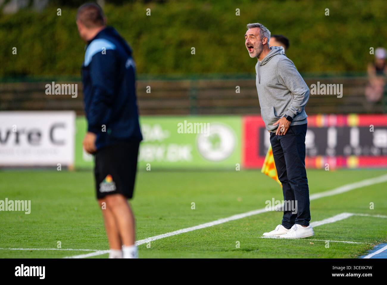 Hvidovre, Denmark. 19th, August 2025. Head coach Kim Engstrom of ...