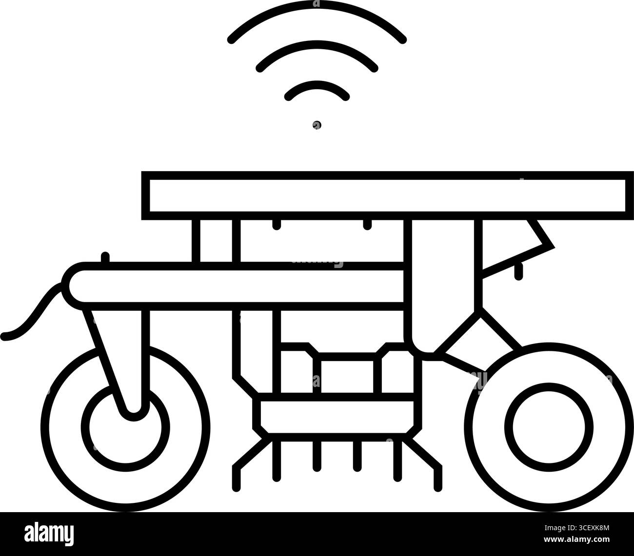 farm robot agri tech line icon vector illustration Stock Vector Image ...