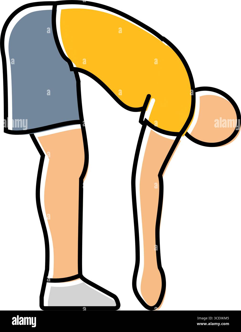 toe touch stretch spine curvature color icon vector illustration Stock ...