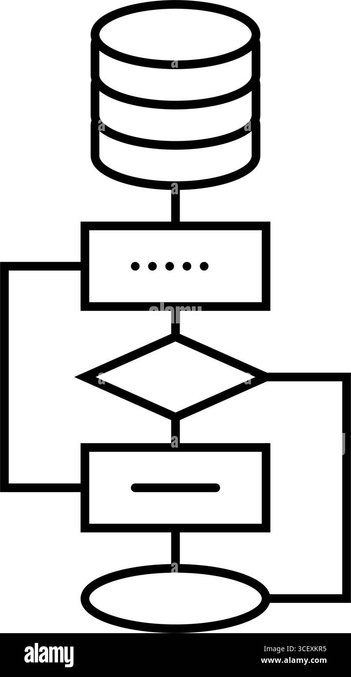 algorithm big data line icon vector illustration Stock Vector Image ...