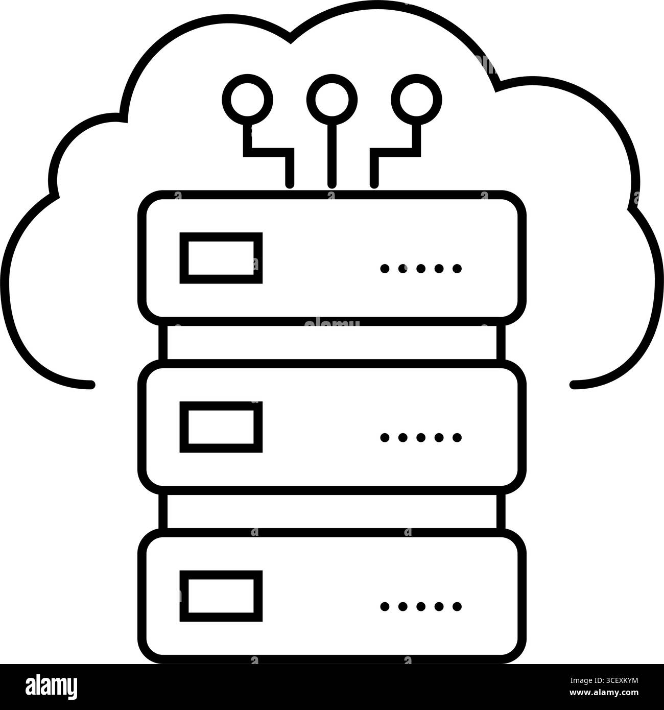 storage cloud computing line icon vector illustration Stock Vector ...