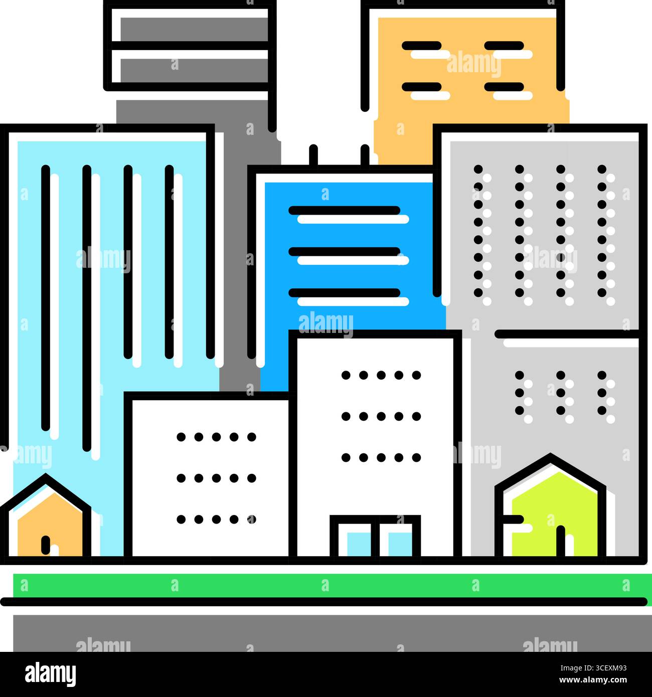 urban housing complex urbanization color icon vector illustration Stock ...
