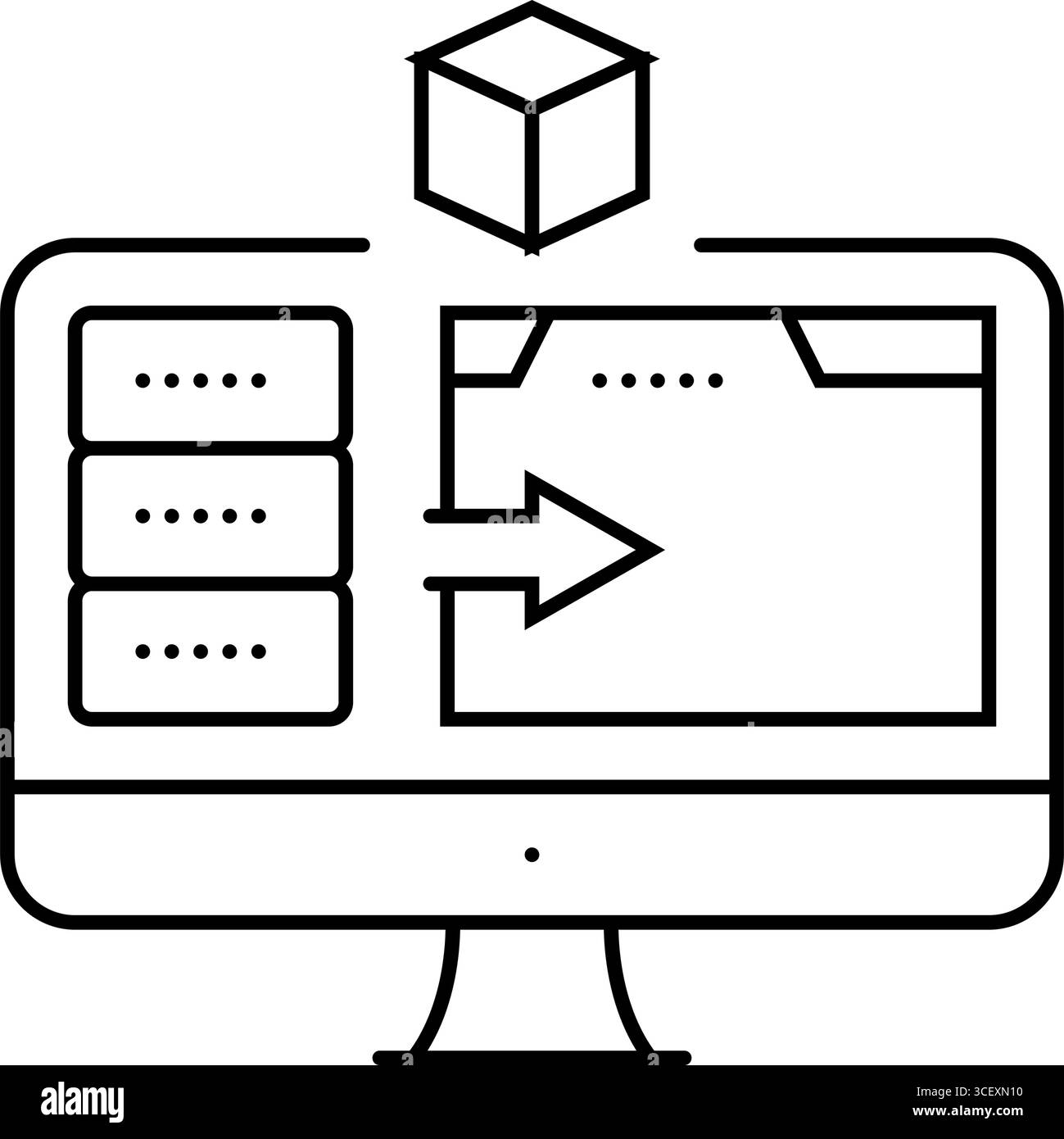 Virtual security line icons Black and White Stock Photos & Images - Alamy