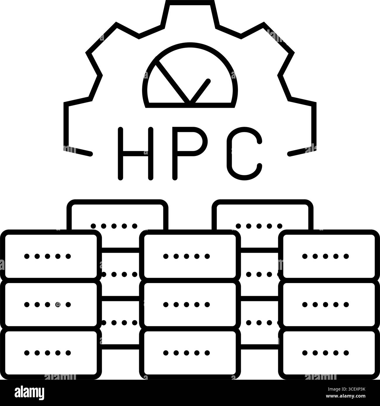 high performance computing line icon vector illustration Stock Vector Image & Art - Alamy