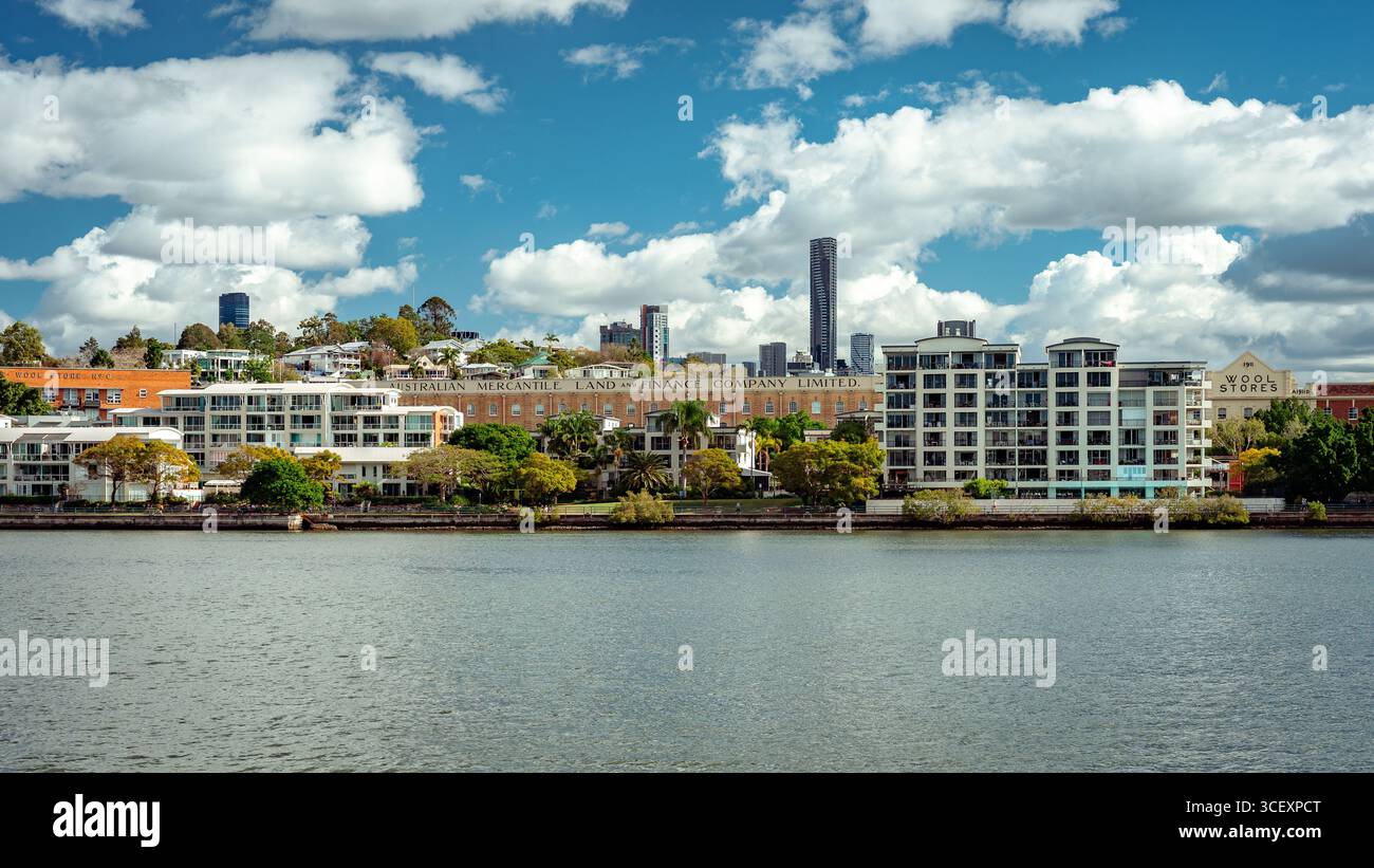 Brisbane, Australia - Old and new buildings along the river in ...