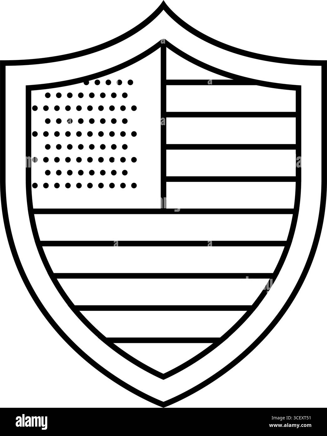 patriotic shield uncle sam line icon vector illustration Stock Vector ...