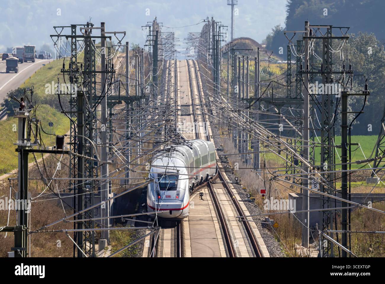 Neubaustrecke der Bahn von Wendlingen nach Ulm. Streckenabschnitt bei ...