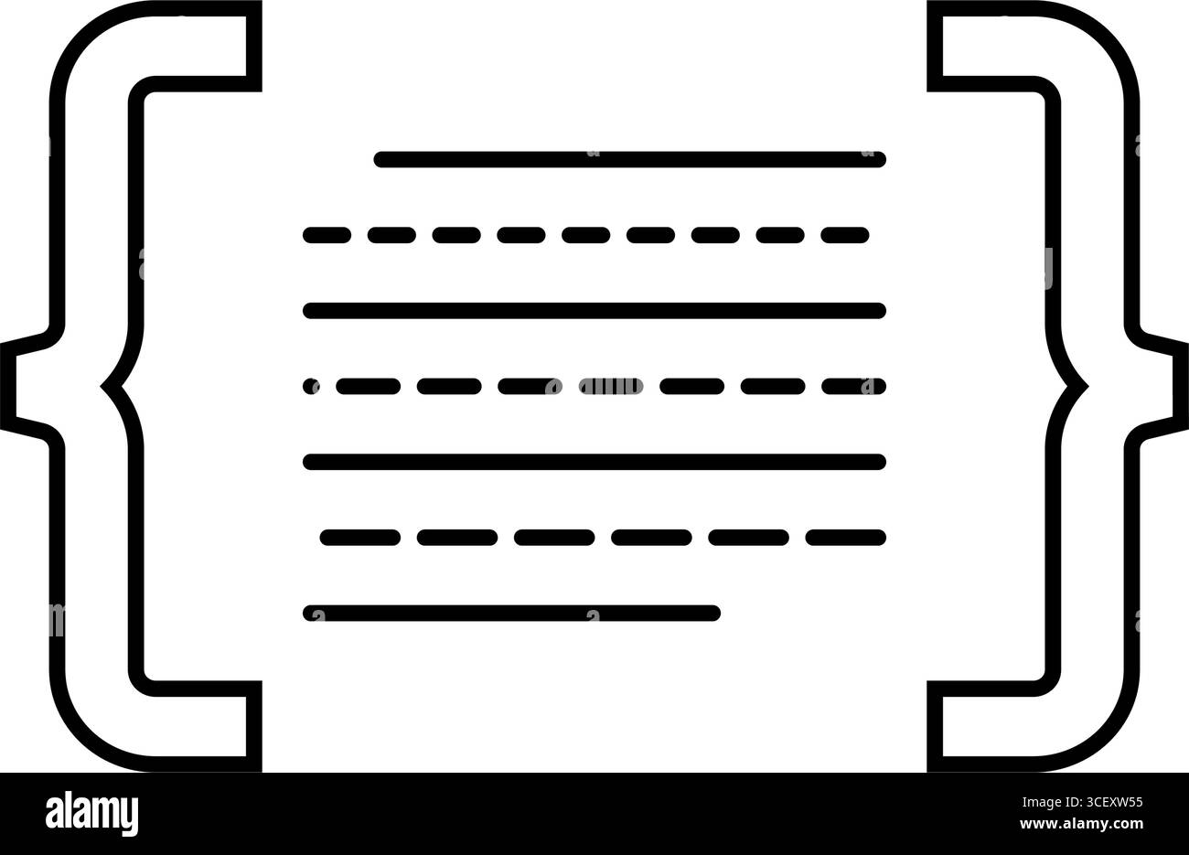 code brackets with letters nlp line icon vector illustration Stock ...