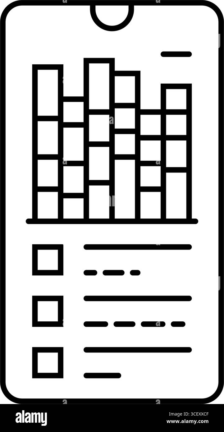 digital well being dashboard tech line icon vector illustration Stock ...