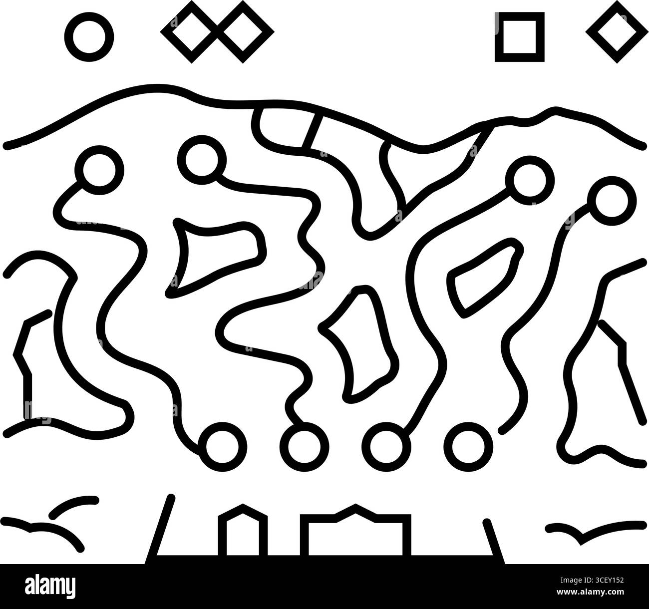 Slope vector map Cut Out Stock Images & Pictures - Alamy