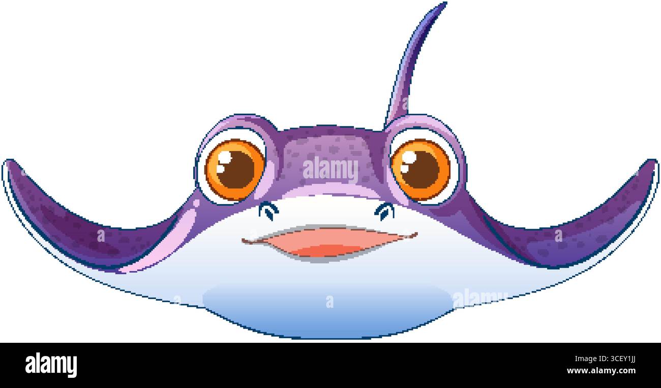 Colorful stingray with big eyes and a smile Stock Vector Image & Art ...
