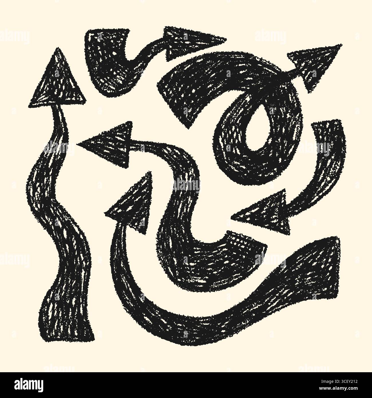 Hand drawn crayon arrow Stock Vector Images - Alamy