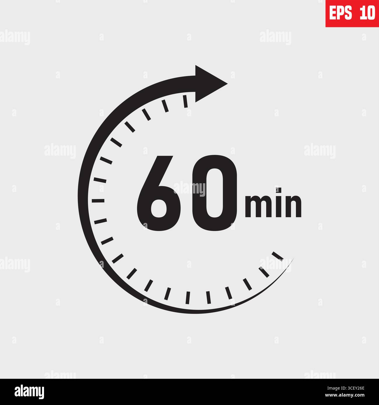 60 minutes Icon of Timer, clock, stopwatch isolated set icons. Kitchen ...