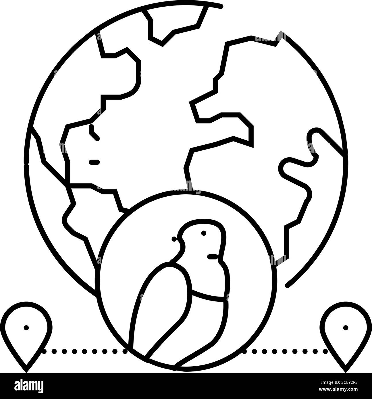animal migration paths line icon vector illustration Stock Vector Image ...