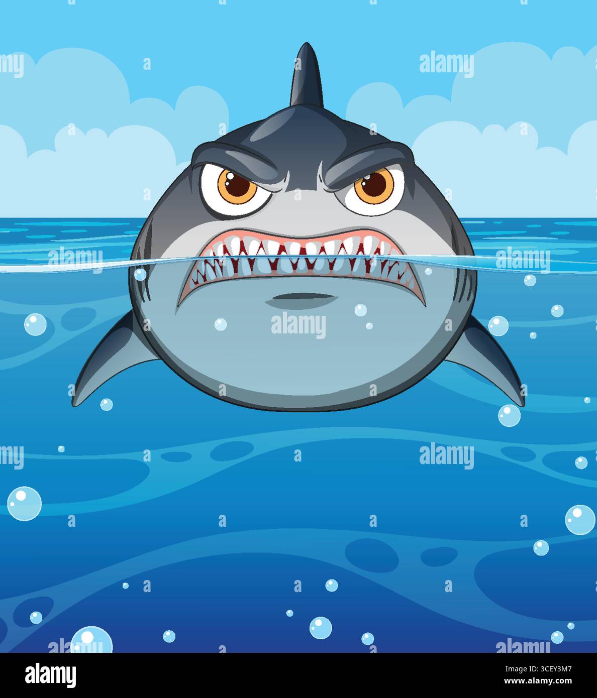 Angry shark emerging from the ocean surface Stock Vector Image & Art ...