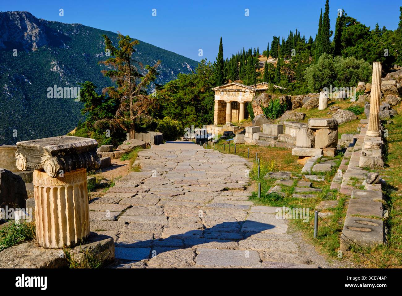 Greece, Phocis, Delphi, UNESCO World Heritage Site, Sanctuary of Apollo ...