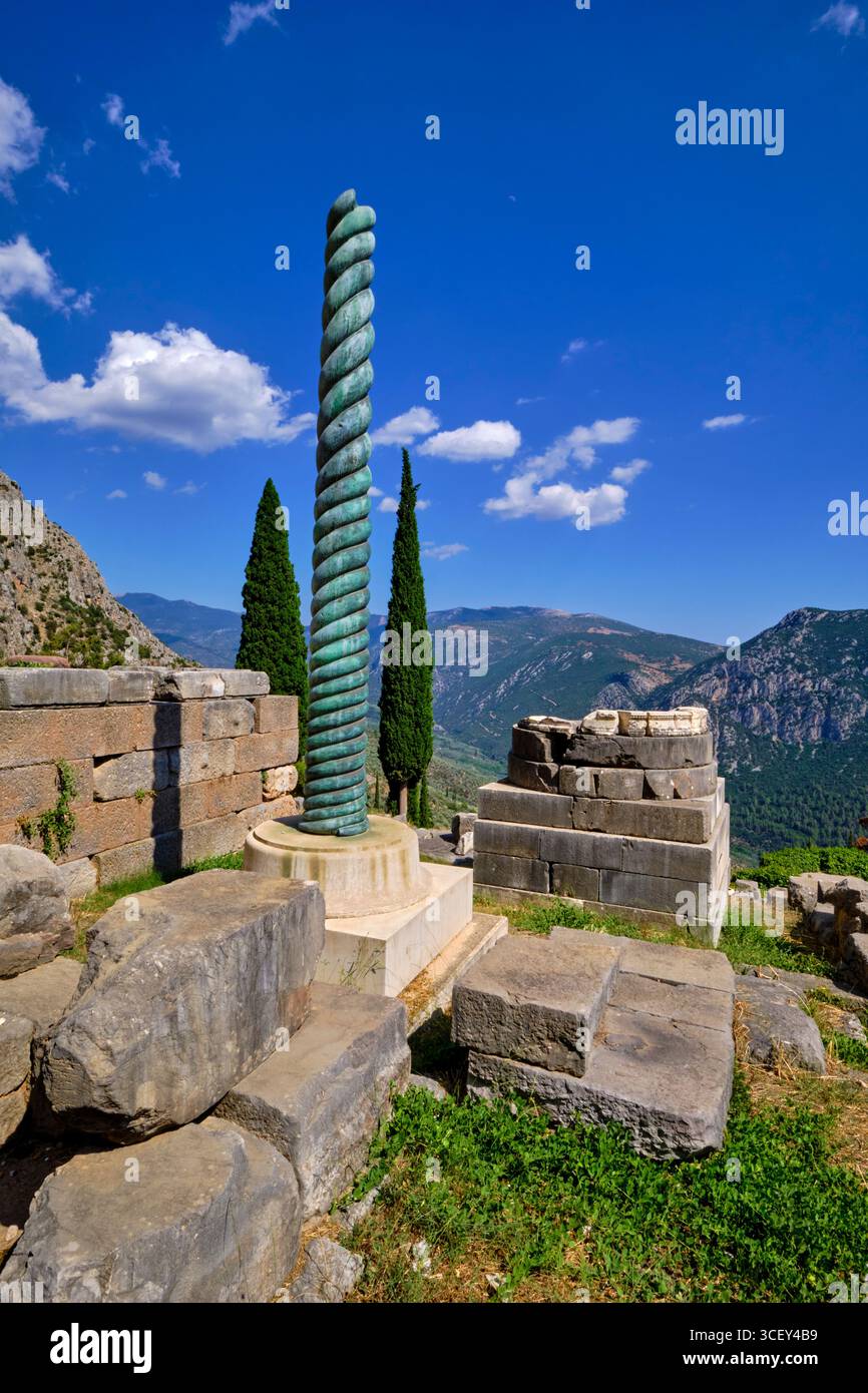 Greece, Phocis, Delphi, UNESCO World Heritage Site, Sanctuary of Apollo ...