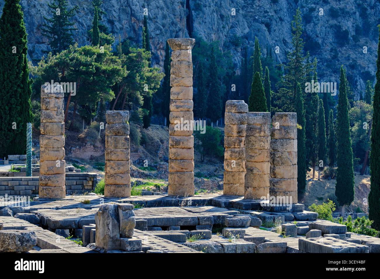 Greece, Phocis, Delphi, UNESCO World Heritage Site, Sanctuary of Apollo ...