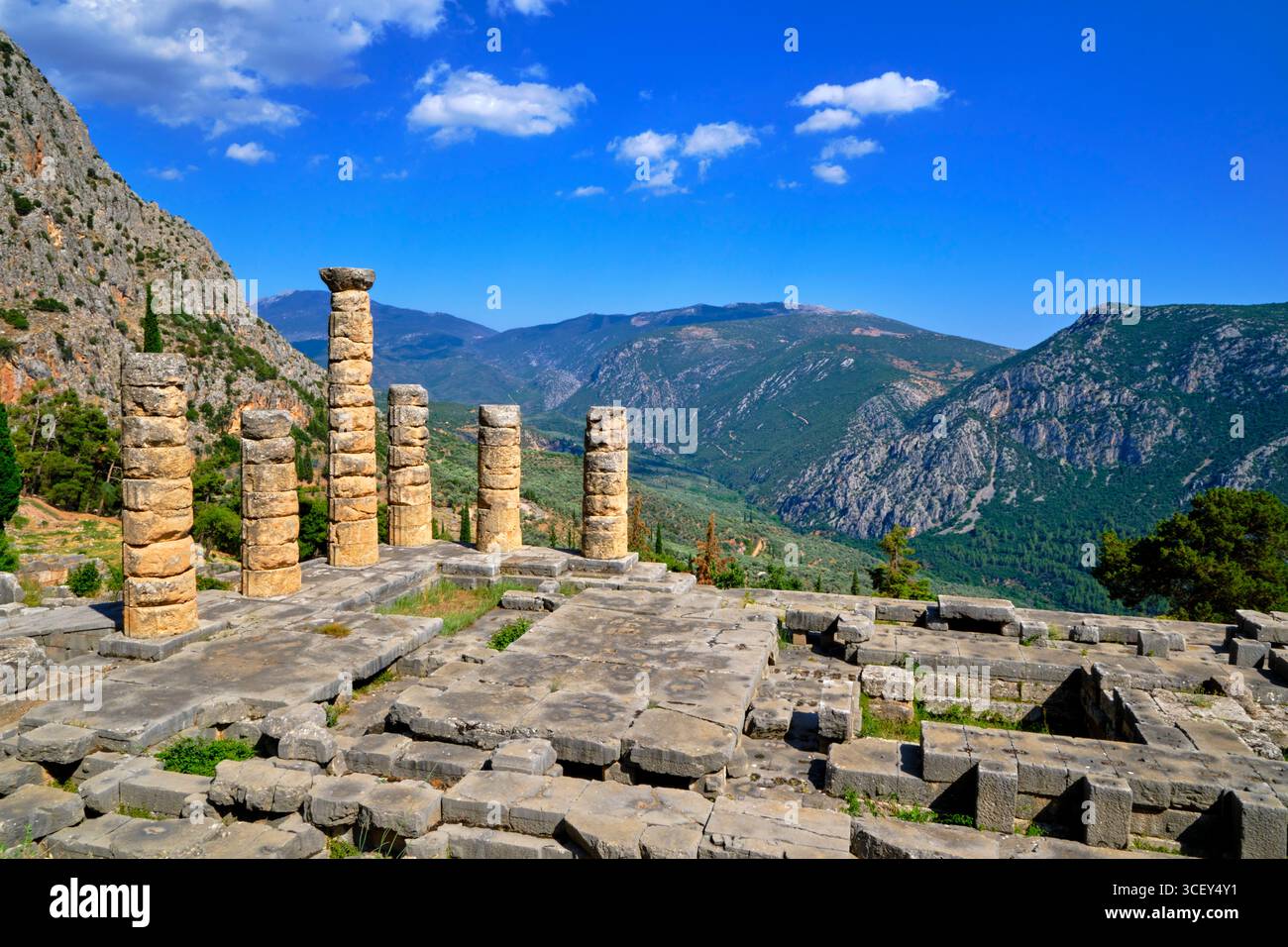 Greece, Phocis, Delphi, UNESCO World Heritage Site, Sanctuary of Apollo ...