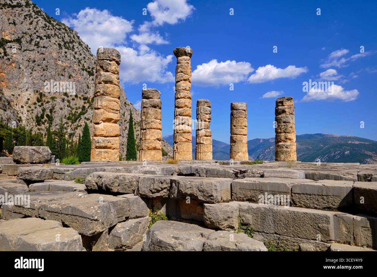 Greece, Phocis, Delphi, UNESCO World Heritage Site, Sanctuary of Apollo ...