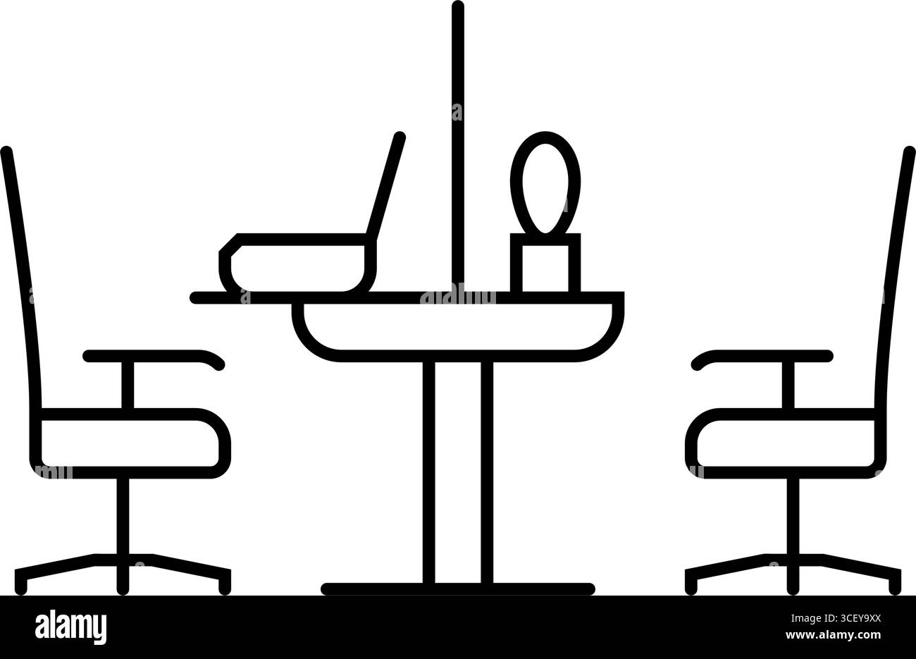 shared workspace table hybrid work line icon vector illustration Stock ...