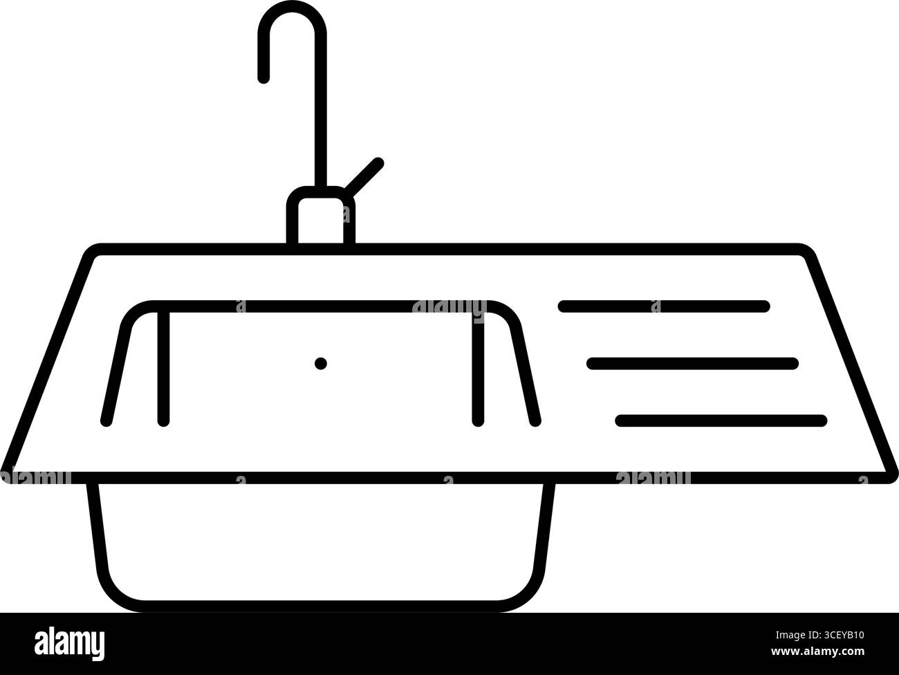 Double basin kitchen sink illustration Stock Vector Images - Alamy