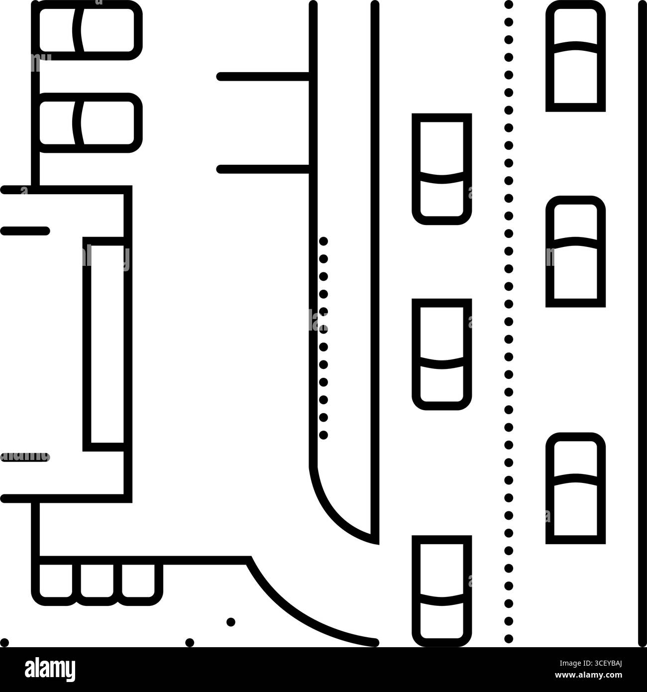 rest area highway road line icon vector illustration Stock Vector Image ...