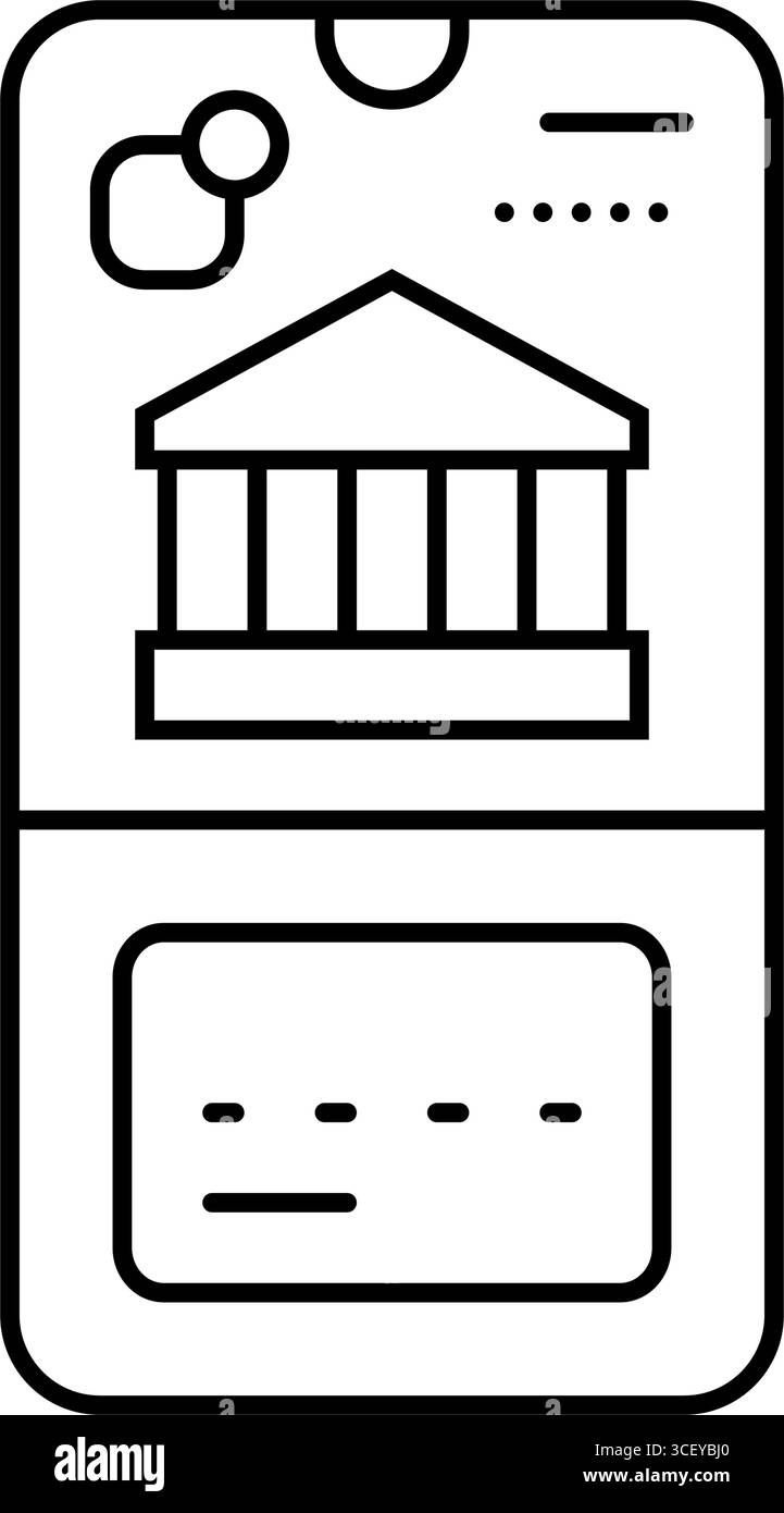 Fintech line icon outline Black and White Stock Photos & Images - Alamy