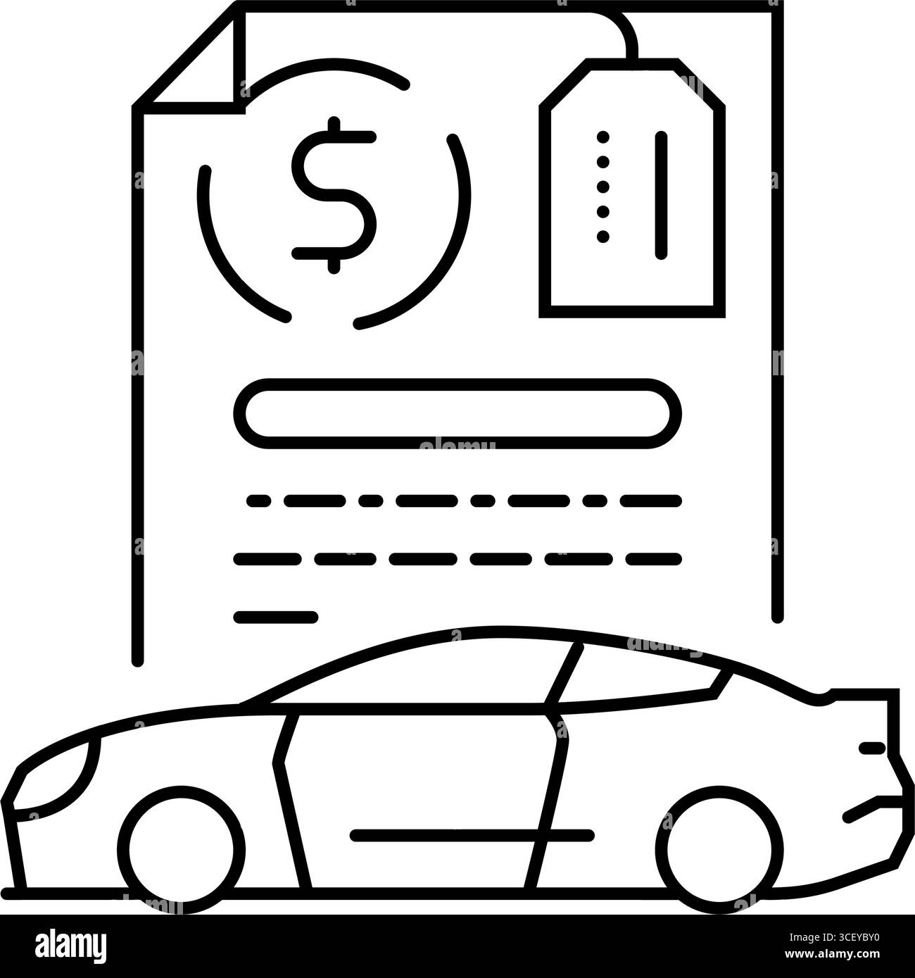 buying contract car dealership line icon vector illustration Stock ...