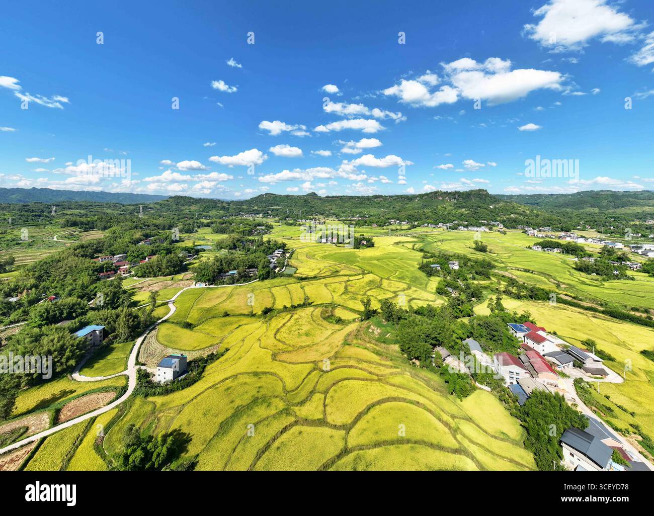 Aerial photo shows the autumn rural scenery in Chongqing, China, 17 ...