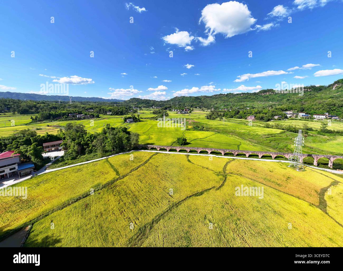 Aerial photo shows the autumn rural scenery in Chongqing, China, 17 ...