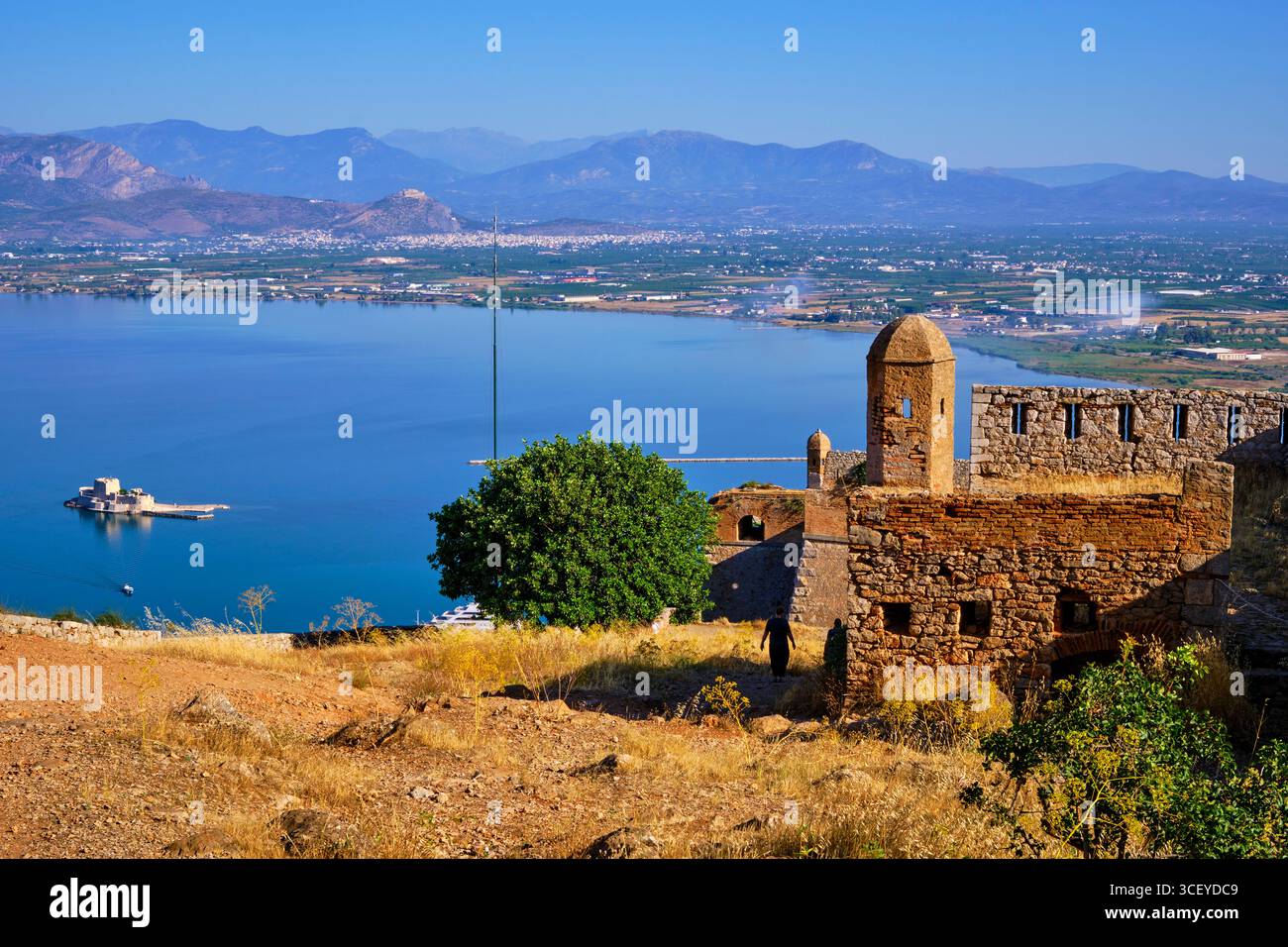 Greece, Peloponnese, Nafplio, capital of Argolis, the citadel of ...