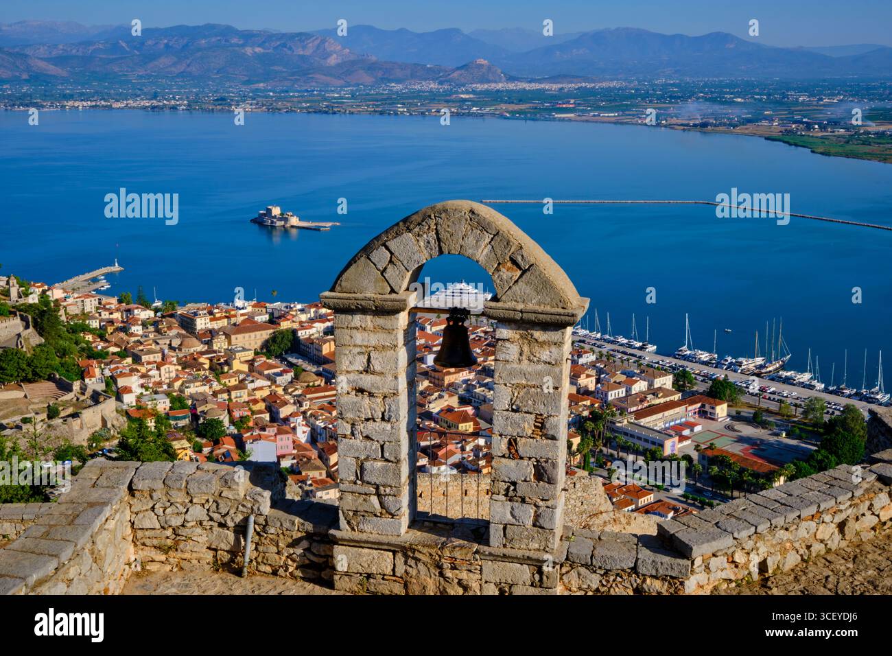 Greece, Peloponnese, Nafplio, capital of Argolis, the citadel of ...