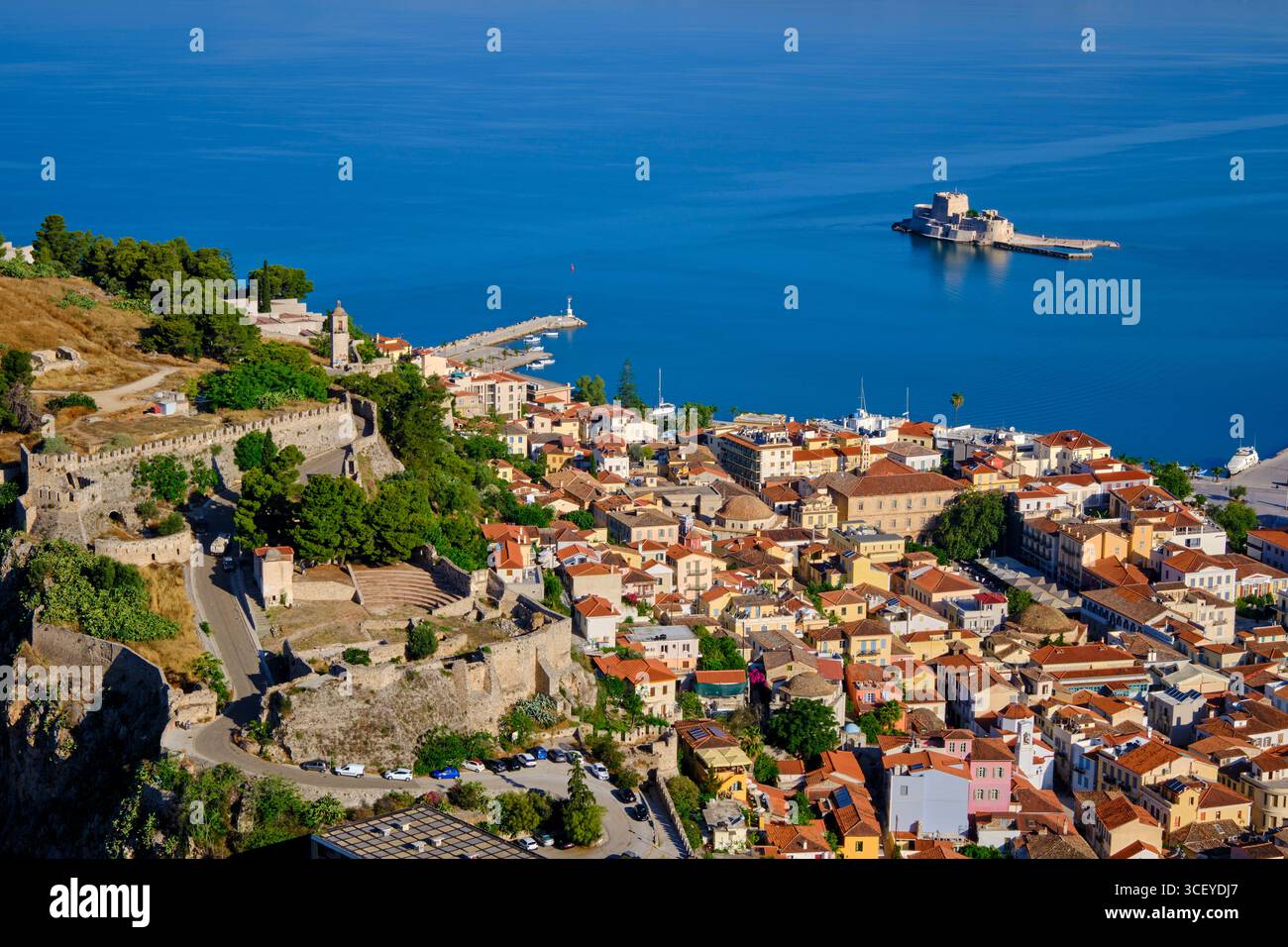 Greece, Peloponnese, Nafplio, capital of Argolis, the lower town Stock ...