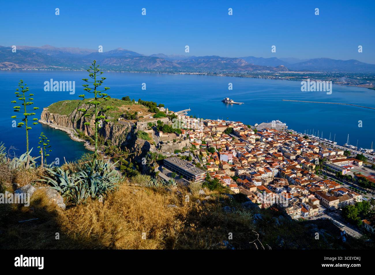 Greece, Peloponnese, Nafplio, capital of Argolis, the lower town Stock ...
