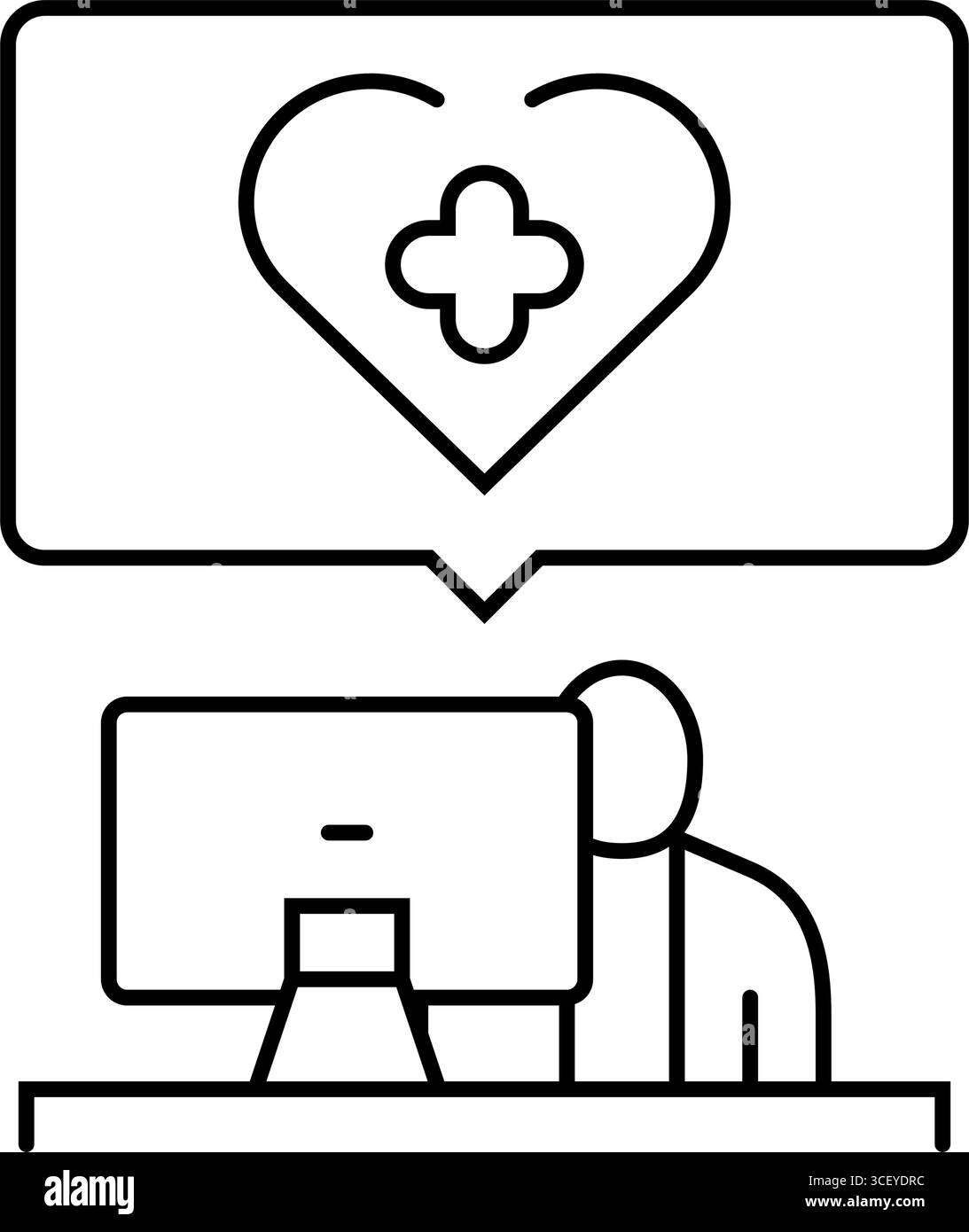 workplace wellness employee health line icon vector illustration Stock ...