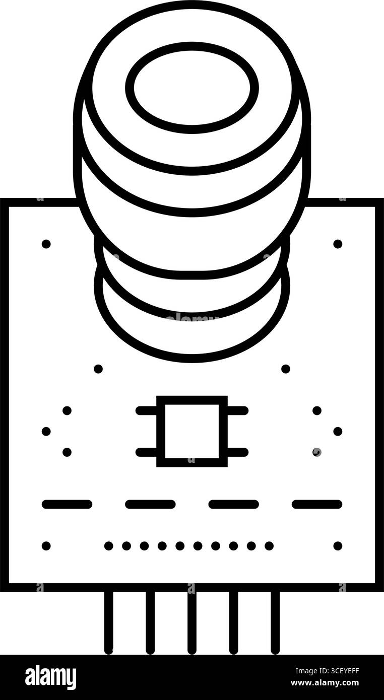 co2 sensor module line icon vector illustration Stock Vector Image ...