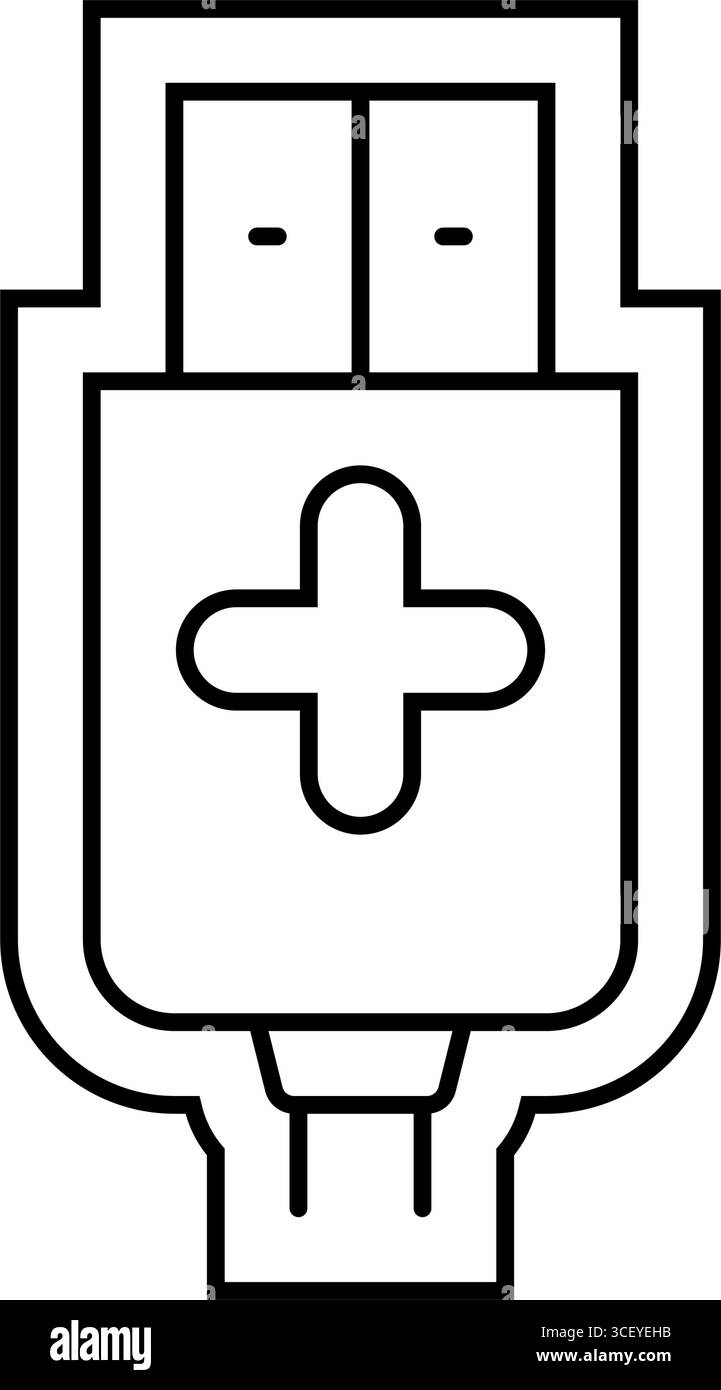 usb powered line icon vector illustration Stock Vector Image & Art - Alamy