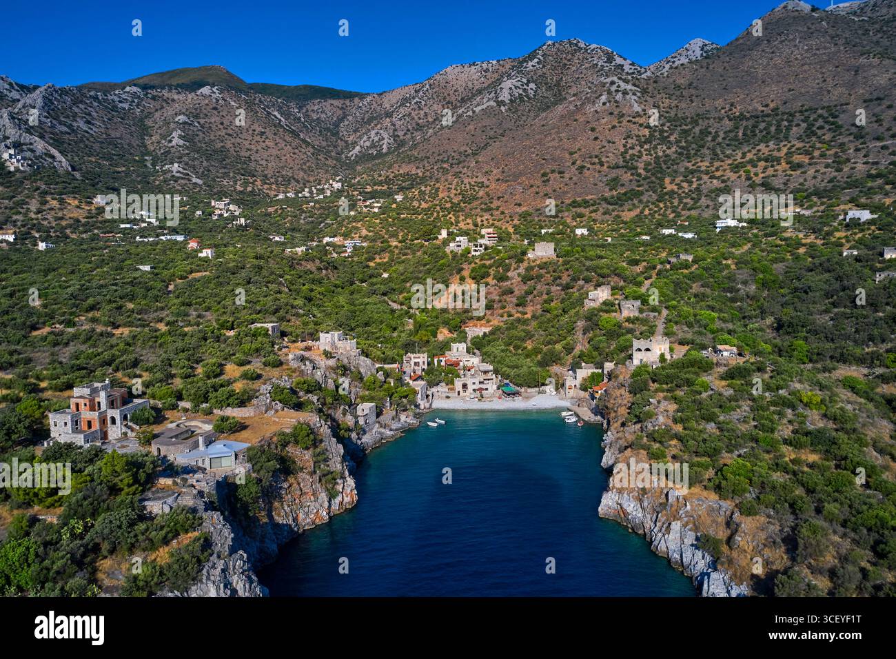 Greece, Peloponnese, Mani region, small port of Alipa Stock Photo - Alamy
