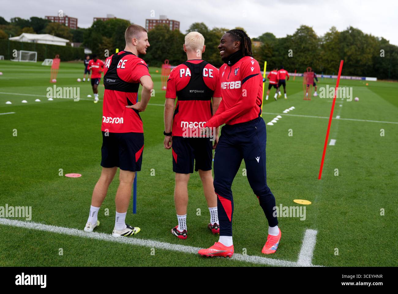 Crystal Palace's Eberechi Eze (right) during a training session at ...