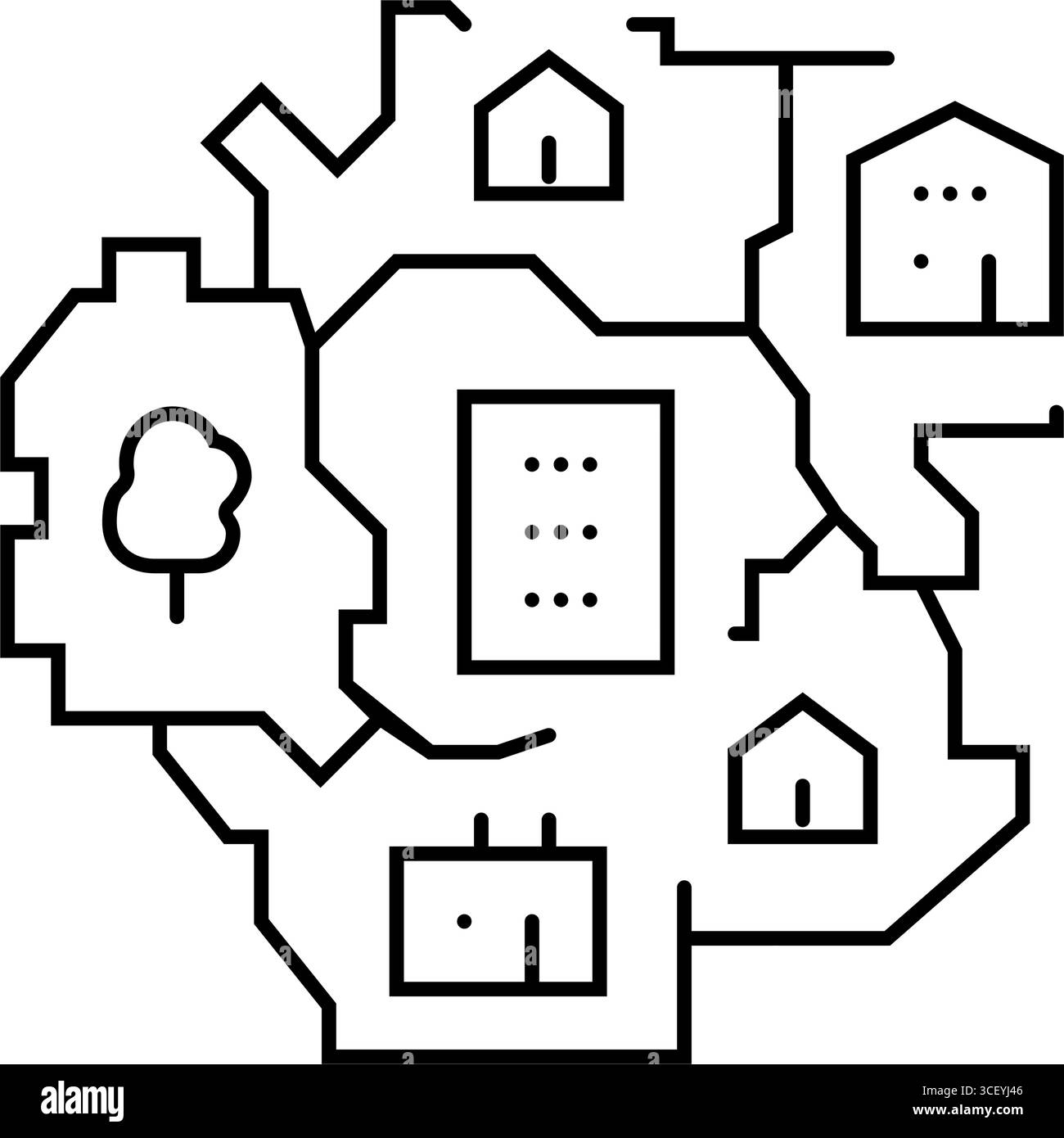 urban planning blueprint line icon vector illustration Stock Vector ...