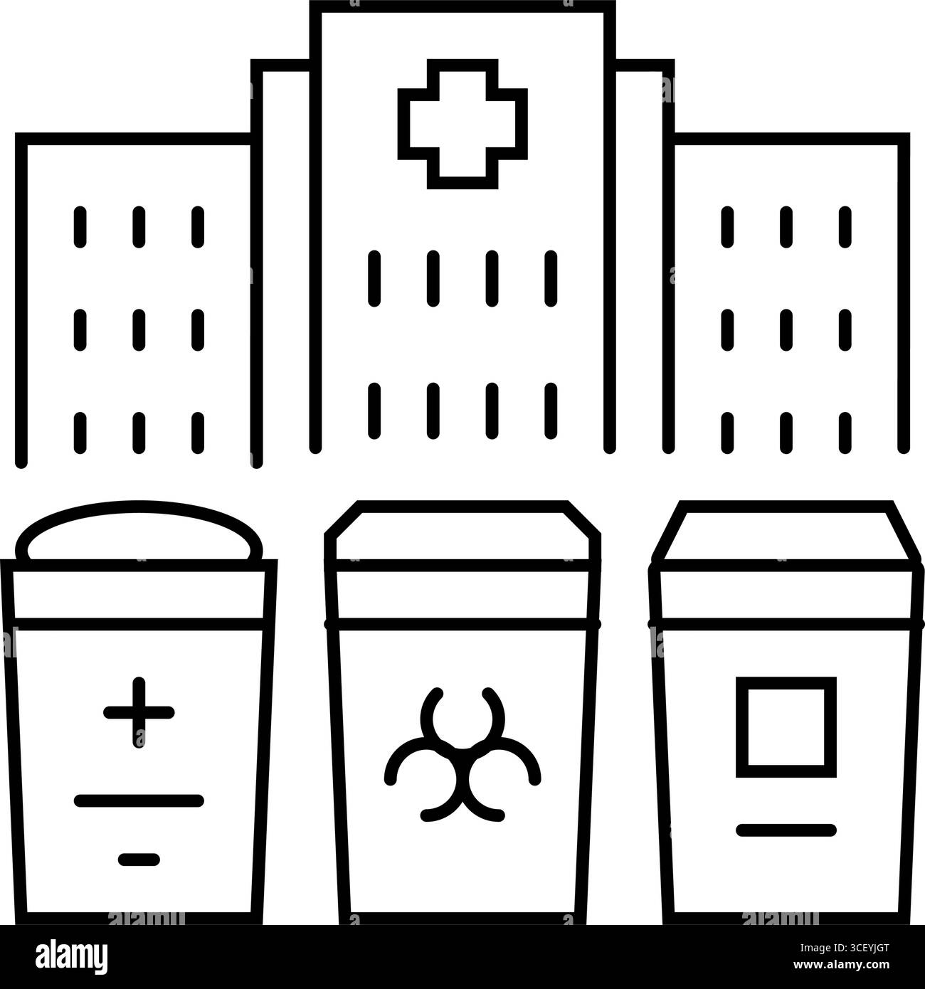 hazardous drug waste hospital line icon vector illustration Stock ...