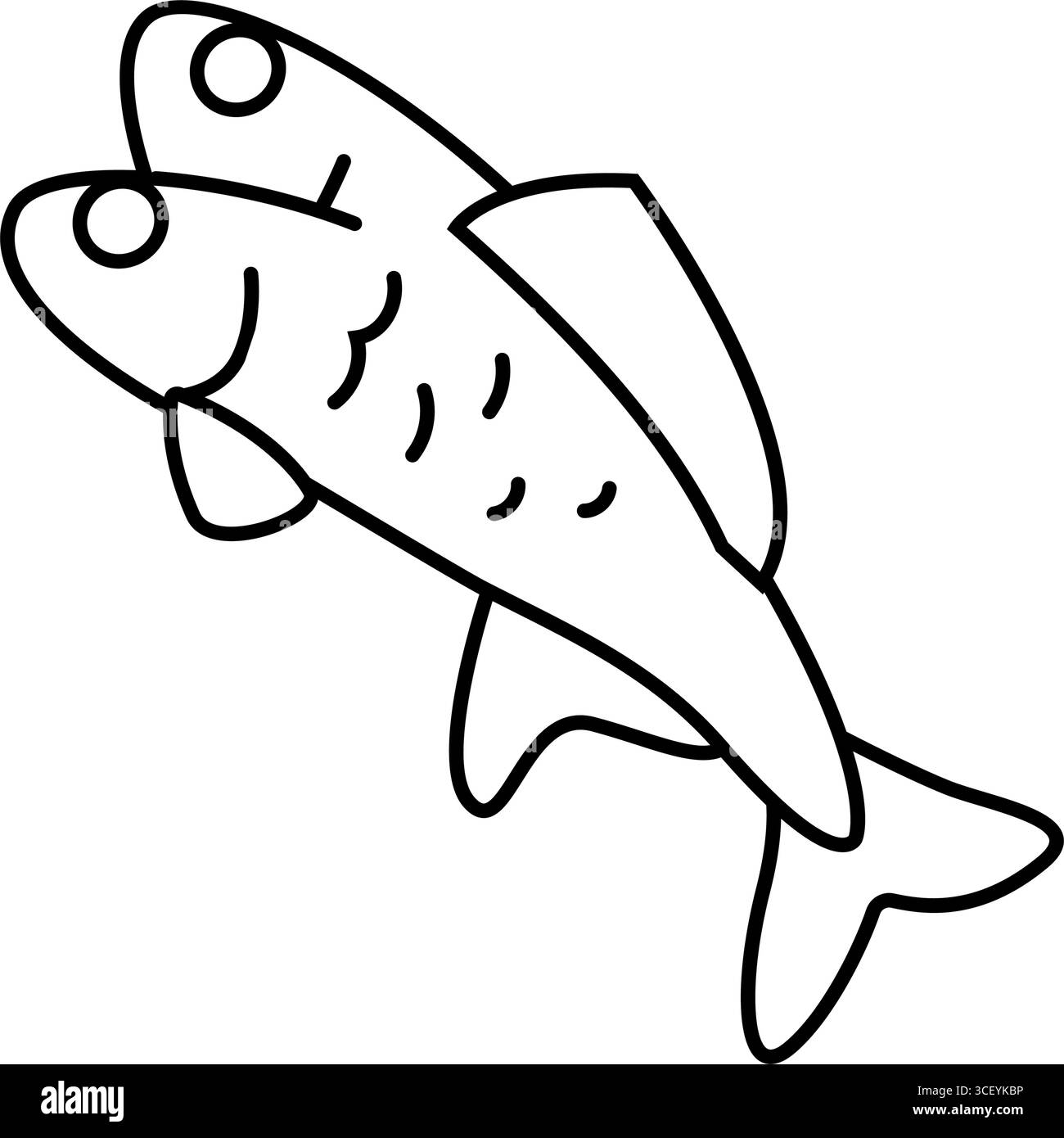mutated fish deformities line icon vector illustration Stock Vector ...