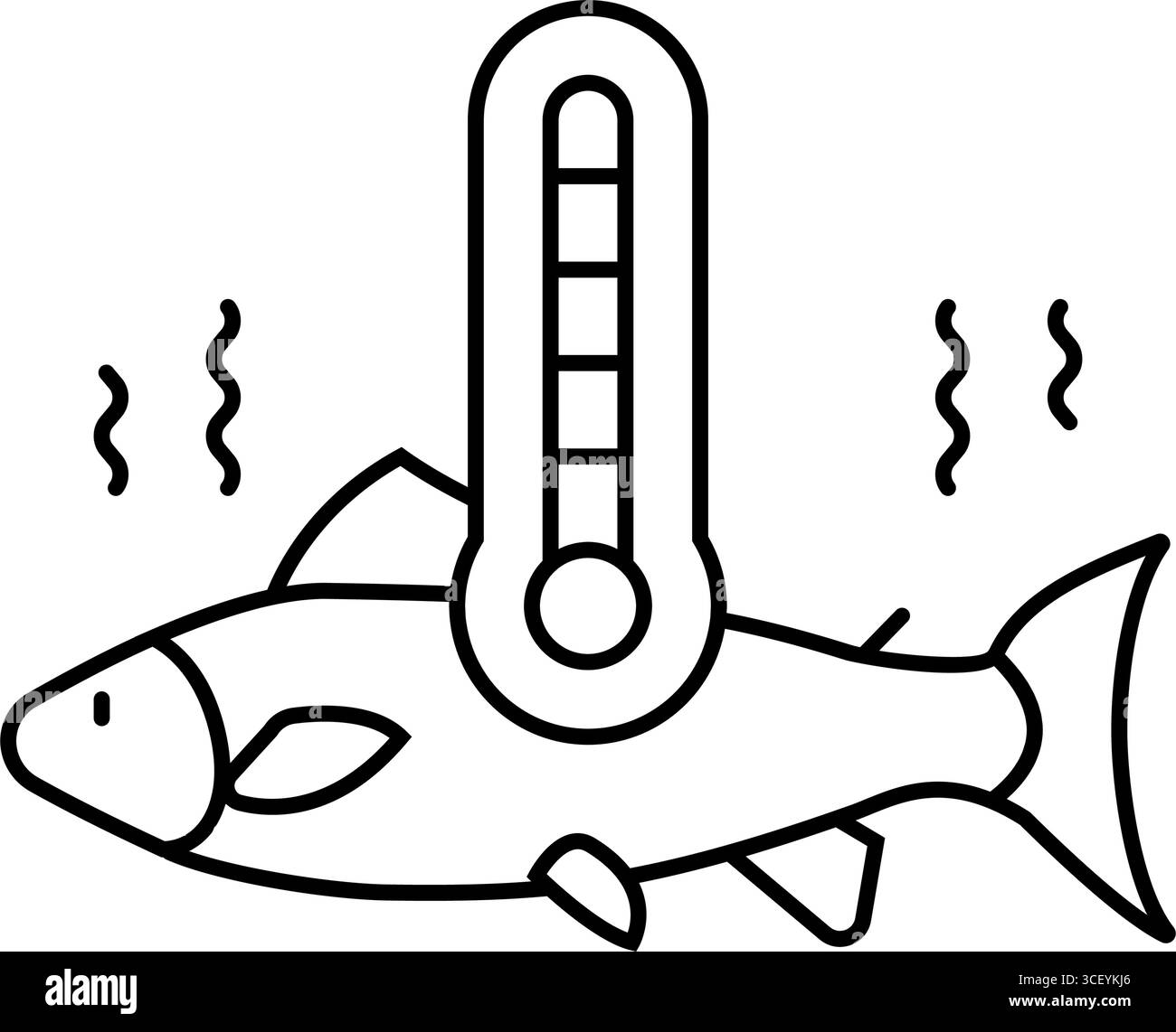 thermal pollution indicator line icon vector illustration Stock Vector ...