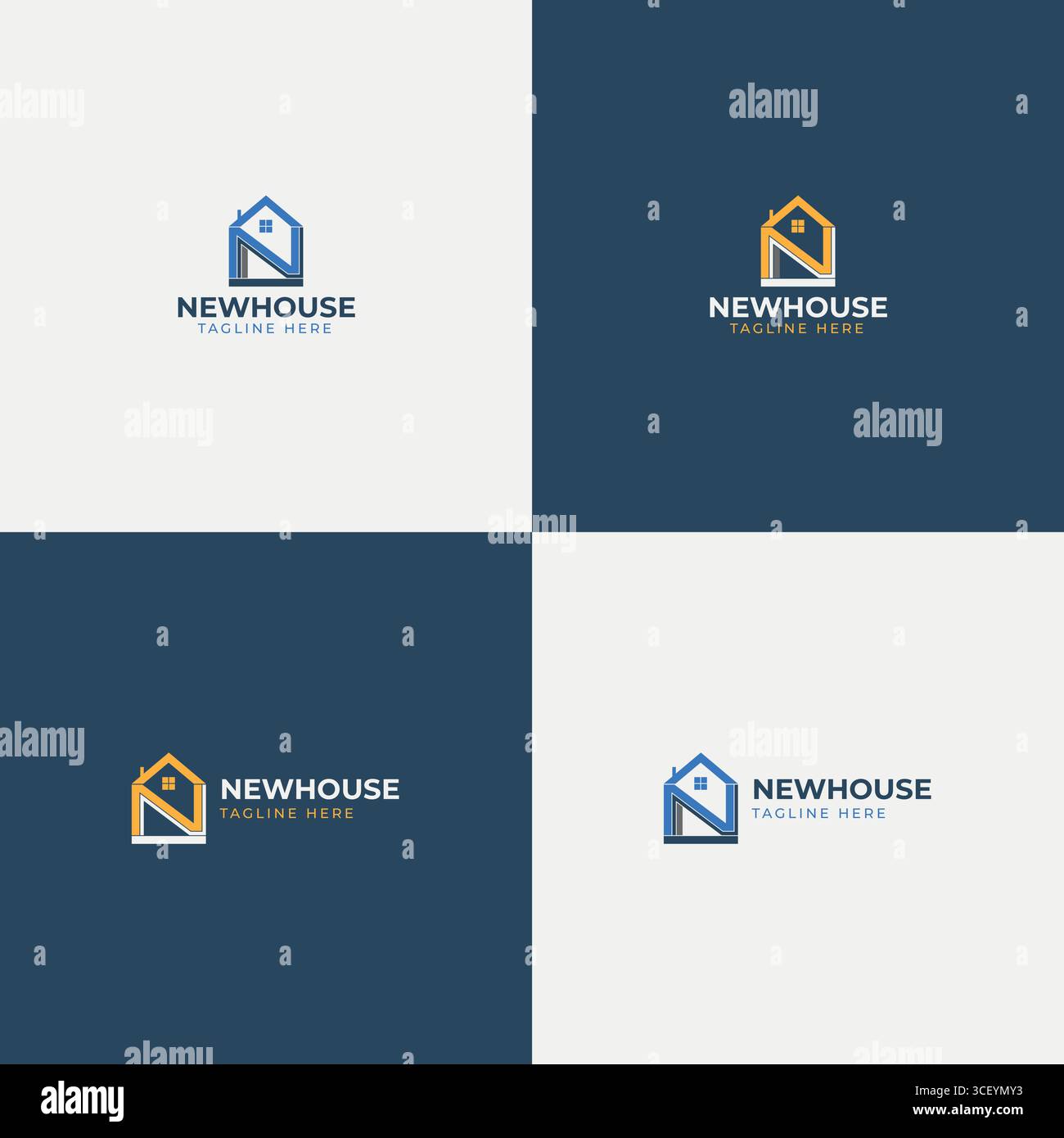 Modern Real Estate Logo Design Template, Minimal House Icon Branding ...