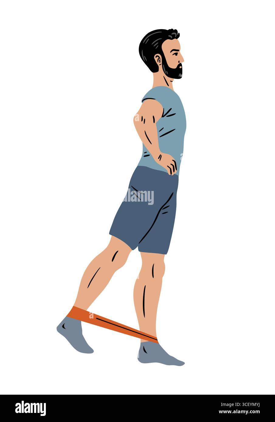 Back stretch exercise man home Stock Vector Images - Alamy
